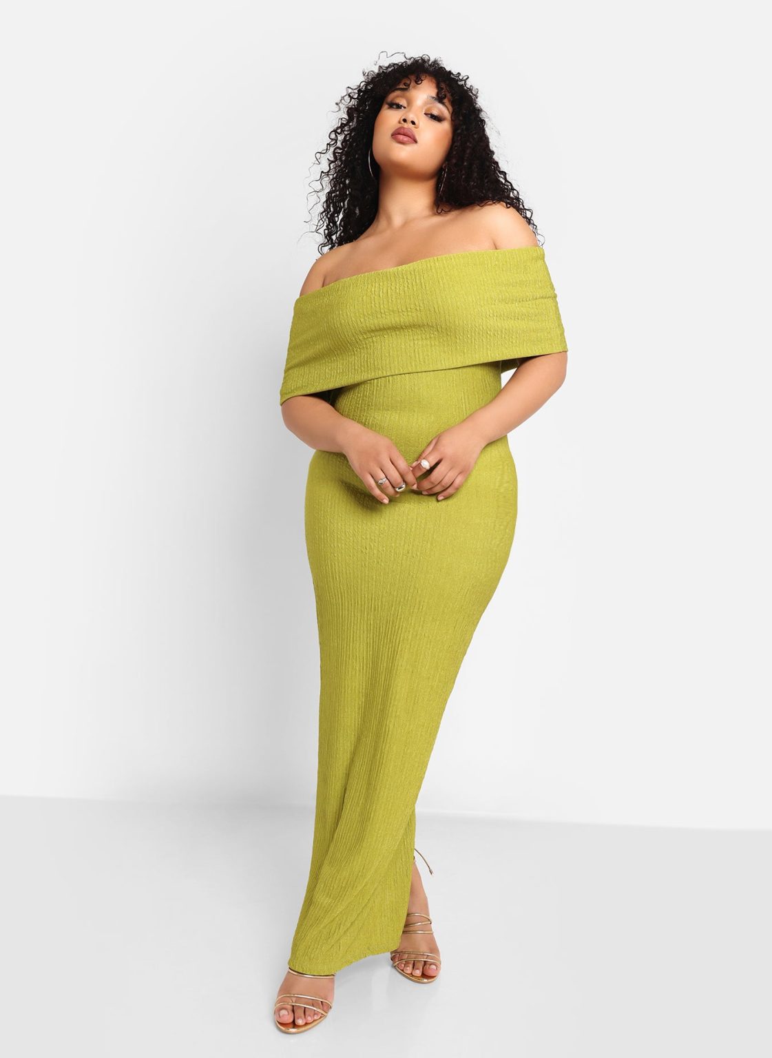 Brynta Textured Overlay Maxi Bodycon Dress – Chartreuse – Rebdolls