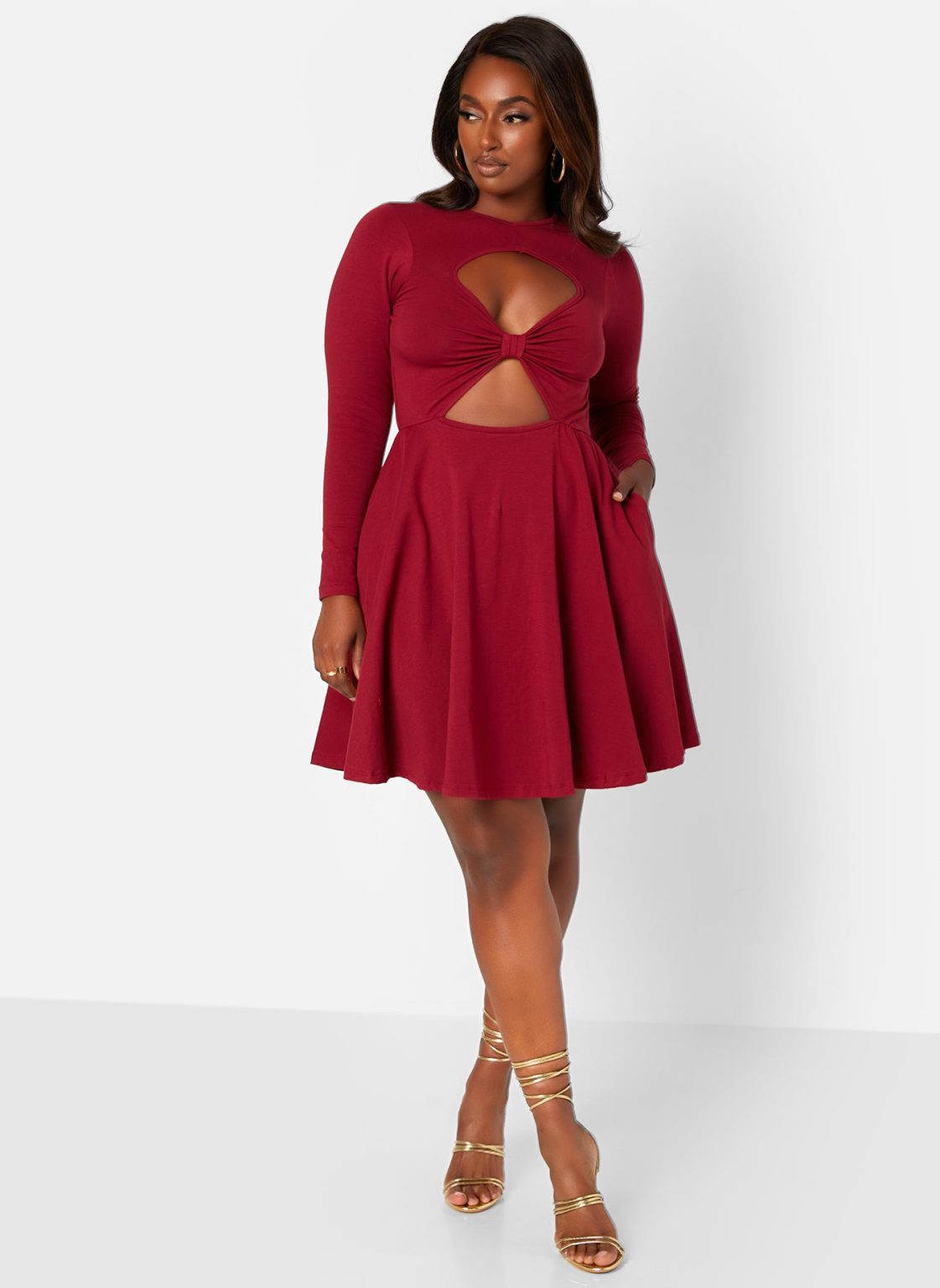 Spellbound Cotton Double Cut Out Mini Skater Dress W. Pockets – Rebdolls
